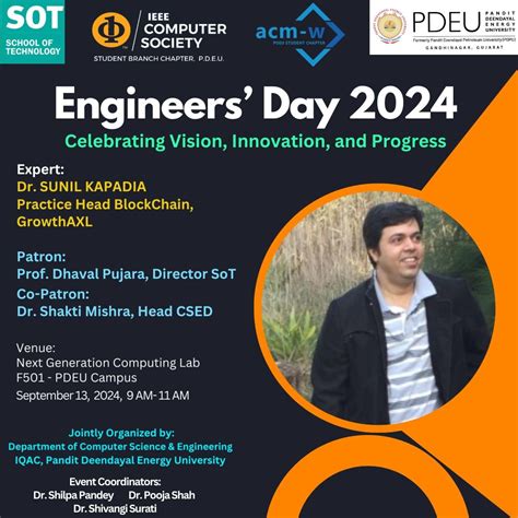 Department Of Cse Pdeu On Linkedin Engineers Day Celebration We Are Delighted To Invite You