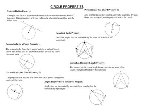 Circle Properties Review Pdf