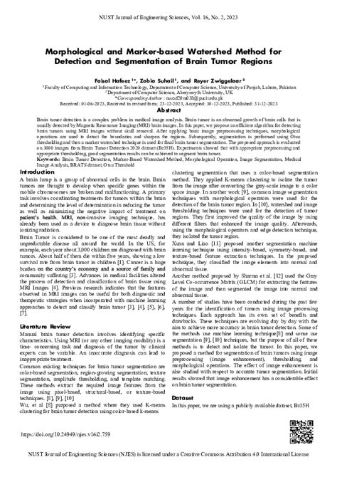Pdf Morphological And Marker Based Watershed Method For Detection And