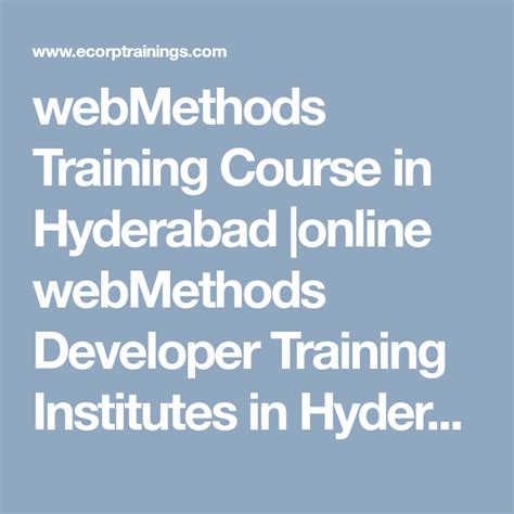 Webmethods Training Course In Hyderabad Online Webmethods Developer