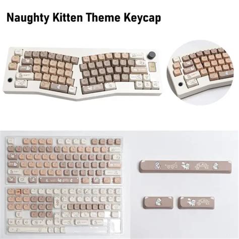 Naughty Kitten Theme Keycap Set Pbt Dye Sublimation Cute Cat Keyboard Cap New K4 Eur 27 11