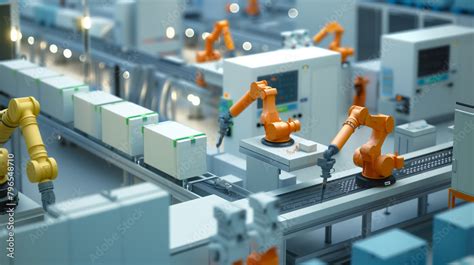 Collaborative Robots Cobots Working Alongside Human Workers In Manufacturing Environment Stock