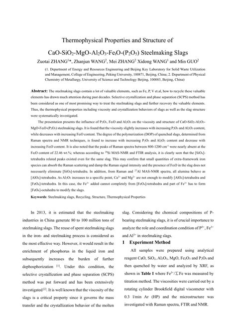 pdf thermophysical properties and structure of cao sio2 mgo al2o3
