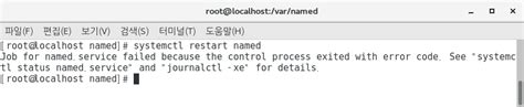 Job for named service failed because the control process exited with error code 파워에이드의 IT이야기