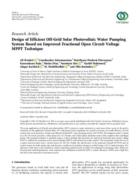 pdf design of efficient off grid solar photovoltaic water pumping