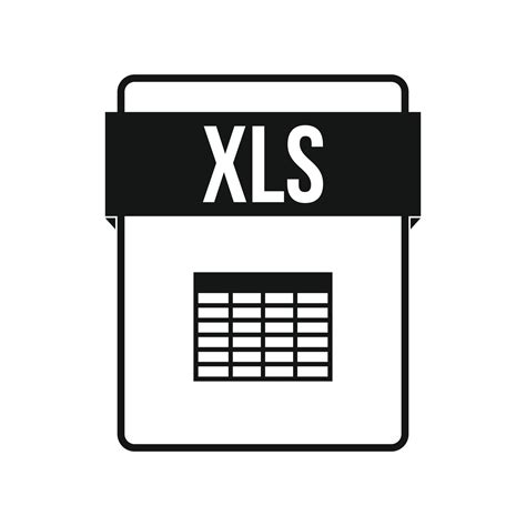 XLS File Icon Simple Style Vector Art At Vecteezy