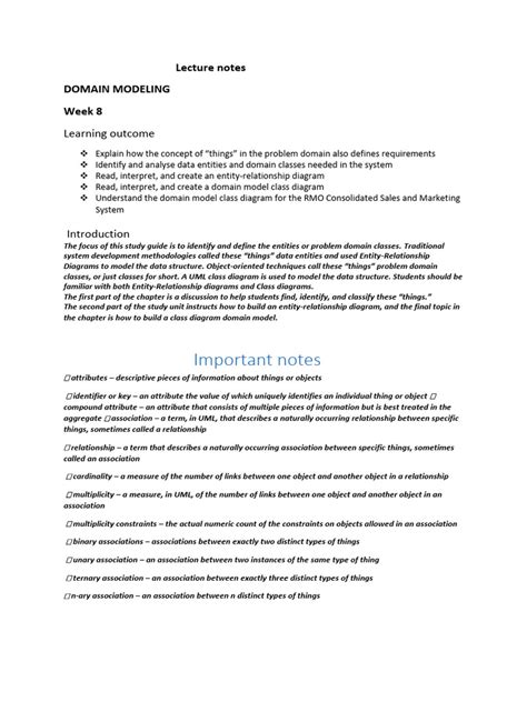 Week8 Unit4 Notes Kfl Pdf Conceptual Model Class Computer Programming