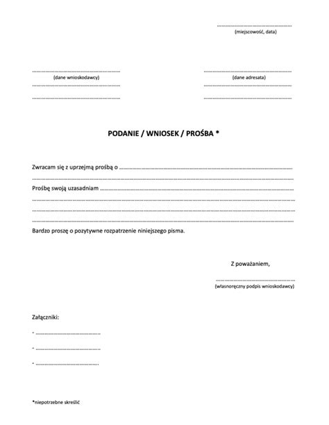 Pismo Urzędowe Wzór Wzory Pisma Pl