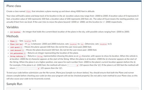 solved plane class create a class named that simulates a