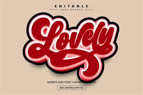 멋진 3d 편집 가능한 텍스트 효과 템플릿 프리미엄 벡터