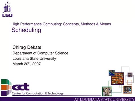 ppt high performance computing concepts methods and means scheduling