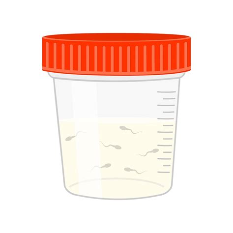 Semen Analysis Sperm Sample Plastic Container Isolated On White