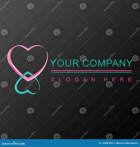 Two Hearts 3d Logo Design Stock Vector Illustration Of Logodesign