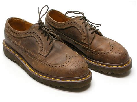 Dr Doc Martens 398959 Brown Brogue Oxfords Wingtip Shoes Mens Sz 6 England Made Drmartens