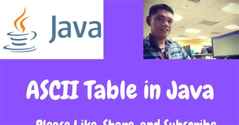 Free Programming Source Codes And Computer Programming Tutorials ASCII Table In Java