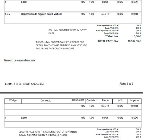 jasper reports jasperreports sub total in column footer below detail