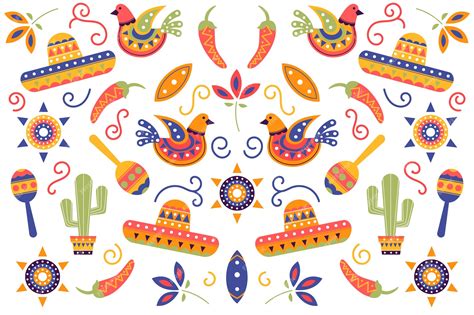 Free Vector Flat Colorful Mexican Background