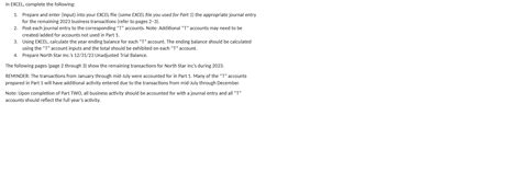 In Excel Complete The Following 1 Prepare And