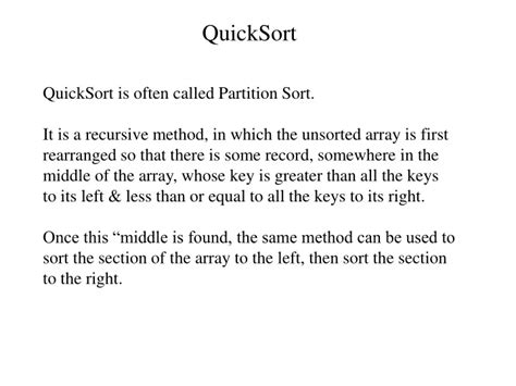 Ppt Quicksort Powerpoint Presentation Free Download Id9542529