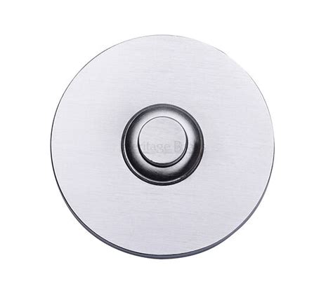Heritage Brass Round Bell Push 53mm Diameter Satin Chrome V1184 Sc