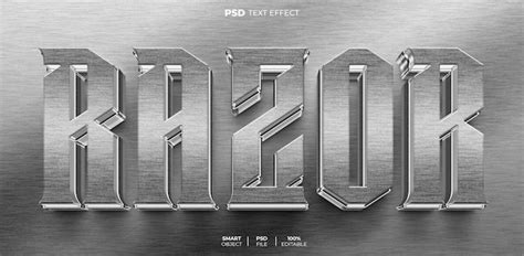 Premium PSD Razor D Editable Text Effect