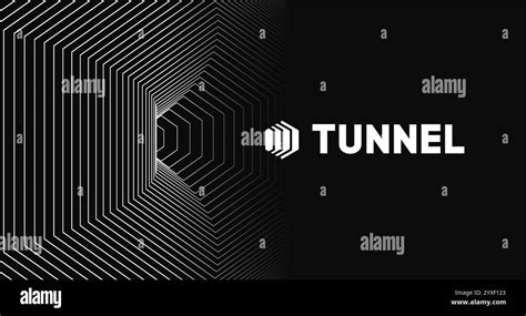 Minimalist Black And White Tunnel Design With Hexagonal Geometric Lines Forming A Visual Depth