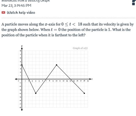 Mar PM Watch Help Video A Particle Moves Chegg Com