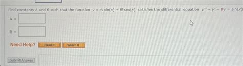 Solved Find Constants A And B Such That The Function