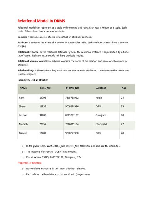 Relational Model In Dbms Pdf Relational Model Relational Database