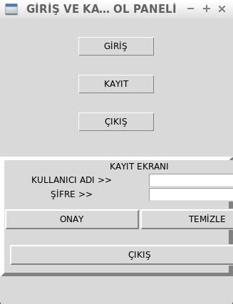 Python Kullanıcı Giriş ve Kayıt Olma Ekranı Tasarım Desteği Lazım ProgramTanıtımı TkInter
