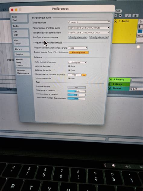 paramètre audio dans ableton guillaume — postimages