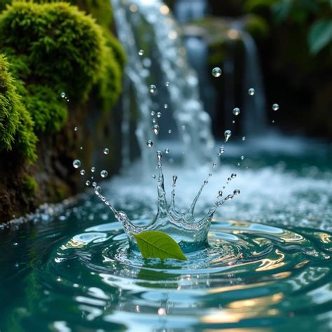 Free Suspended Liquid Prism Image Droplet Waterfall Macro