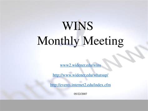 wins monthly meeting 2 widener edu wins widener ppt download