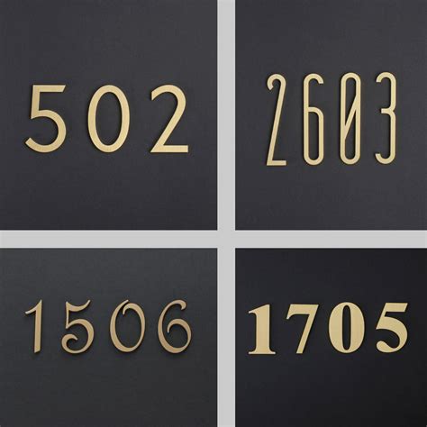 Brass Simple Numeric House Number Plate Home Number Plate Listing Room