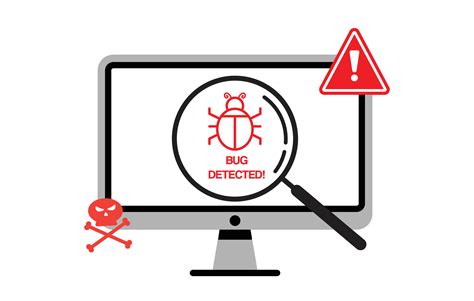 Computer Monitor Malware Virus And Bugs Detected Illustration With