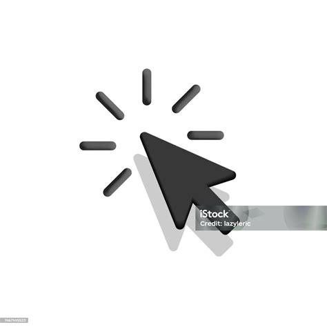 3d 벡터 블랙 컴퓨터 마우스 커서 또는 클릭 아이콘 기호 웹 요소 디자인 커서에 대한 스톡 벡터 아트 및 기타 이미지 커서 컴퓨터 마우스 3차원 형태 Istock
