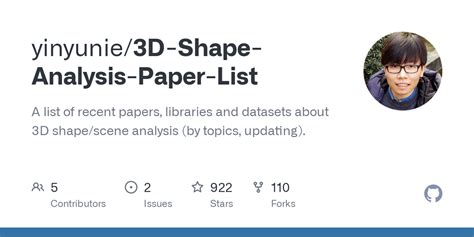 Github Yinyunie 3d Shape Analysis Paper List A List Of Recent Papers