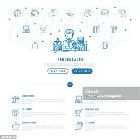 백분율 개념 신용 또는 담보를 제공 하는 관리자 얇은 선 아이콘 대출 제공 금리 판매 할인 성장 또는을의 백분율 그래프 임대 벡터 일러스트 레이 션 웹 페이지 서식 파일