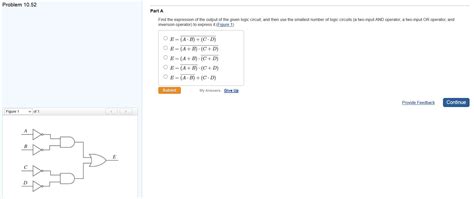 solved find the expression of the output of the given logic