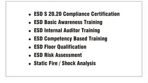 Esd Verification Esd Control Certifications Manufacturer From Chennai