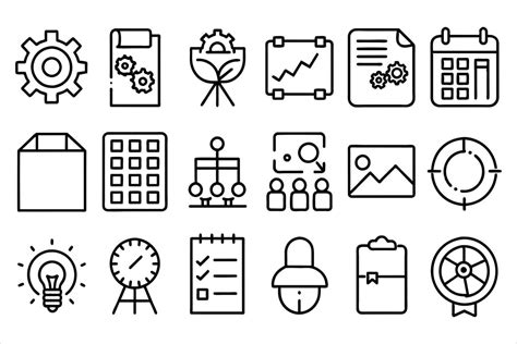 Project Management Icon Set Editable Stroke Outline Icons Set 49226694 Vector Art At Vecteezy