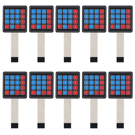 Getuscart 10pcs 4x4 Matrix Array Membrane Switch Keypad Keyboard 16