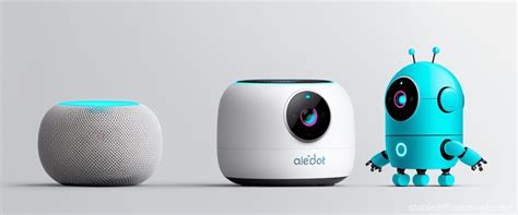 Cute Robot And Alexa Echo Dot Stable Diffusion Online
