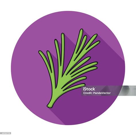 로즈마리 흰색 배경에 고립 된 평면 스타일에서 아이콘 허브 향신료 기호 스톡 벡터 일러스트 레이 션입니다 고명에 대한 스톡 벡터