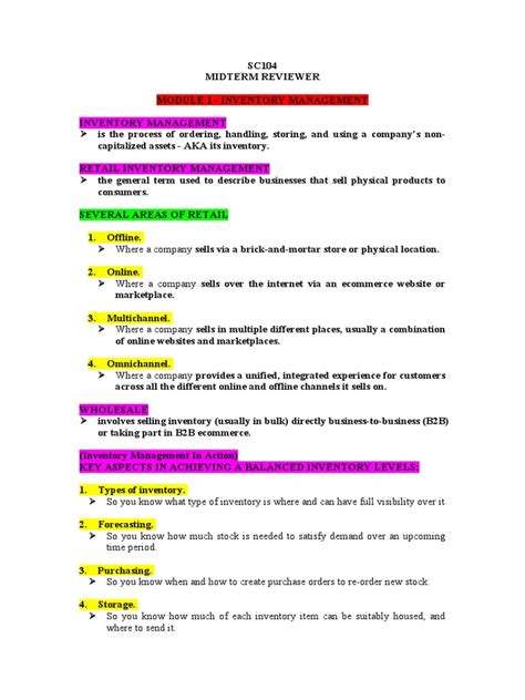 Sc104 Midterm Reviewer Pdf