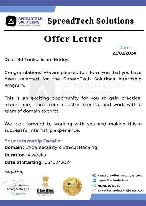 Md Torikul Islam Hridoy On Linkedin Alhamdulillah I Have Got Another Cybersecurity Internship