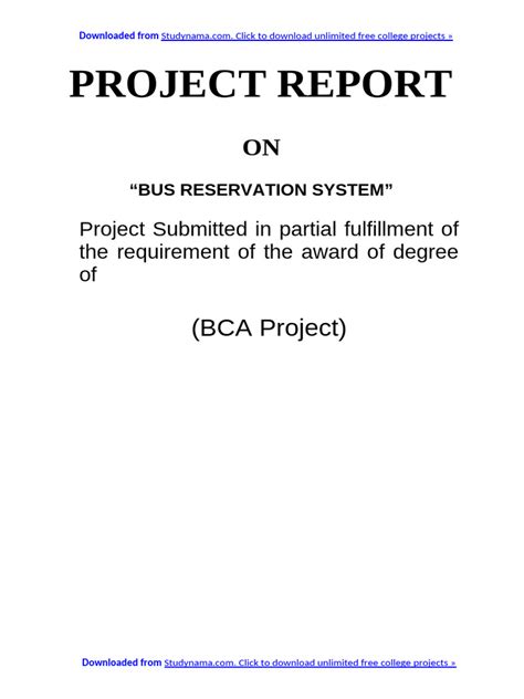 Bca Project On Bus Reservation System Pdf Report With Source Code