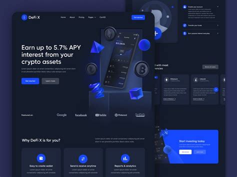 DeFi X App HTML5 Responsive Website Template Веб дизайн Графический дизайн Дизайн