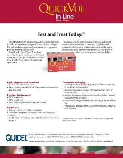 QuickVue In Line Strep A Test Quidel Corporation