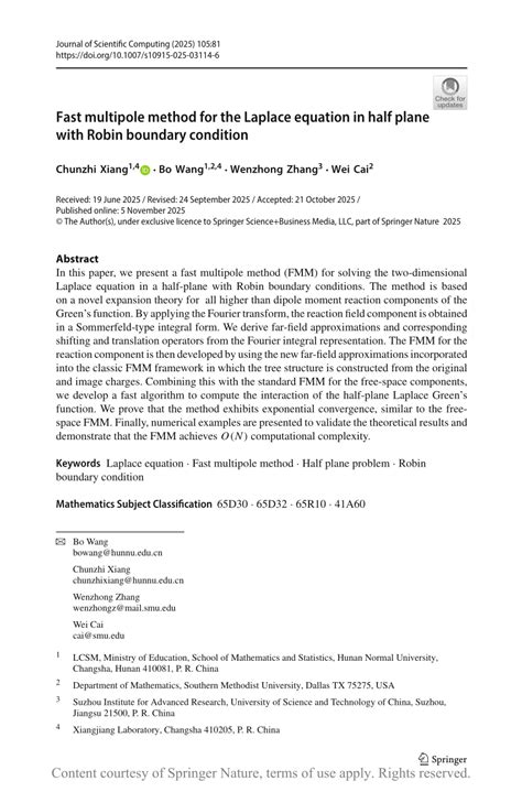 Fast Multipole Method For The Laplace Equation In Half Plane With Robin